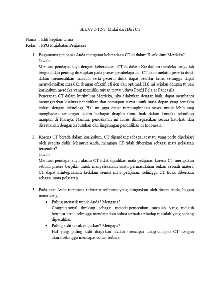 TOPIK 2. Mulai Dari Diri CT Eldi Septian Umra | PDF | Karier & Perkembangan | Komputer