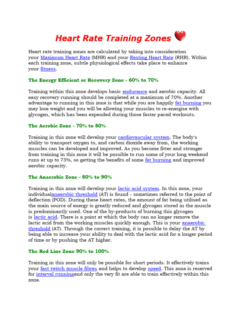 Heart Rate Training Zones | PDF | Heart Rate | Aerobic Exercise
