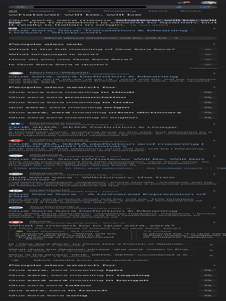 Que Sera Sera Meaning - Google Search | PDF | Linguistics | Lexicography