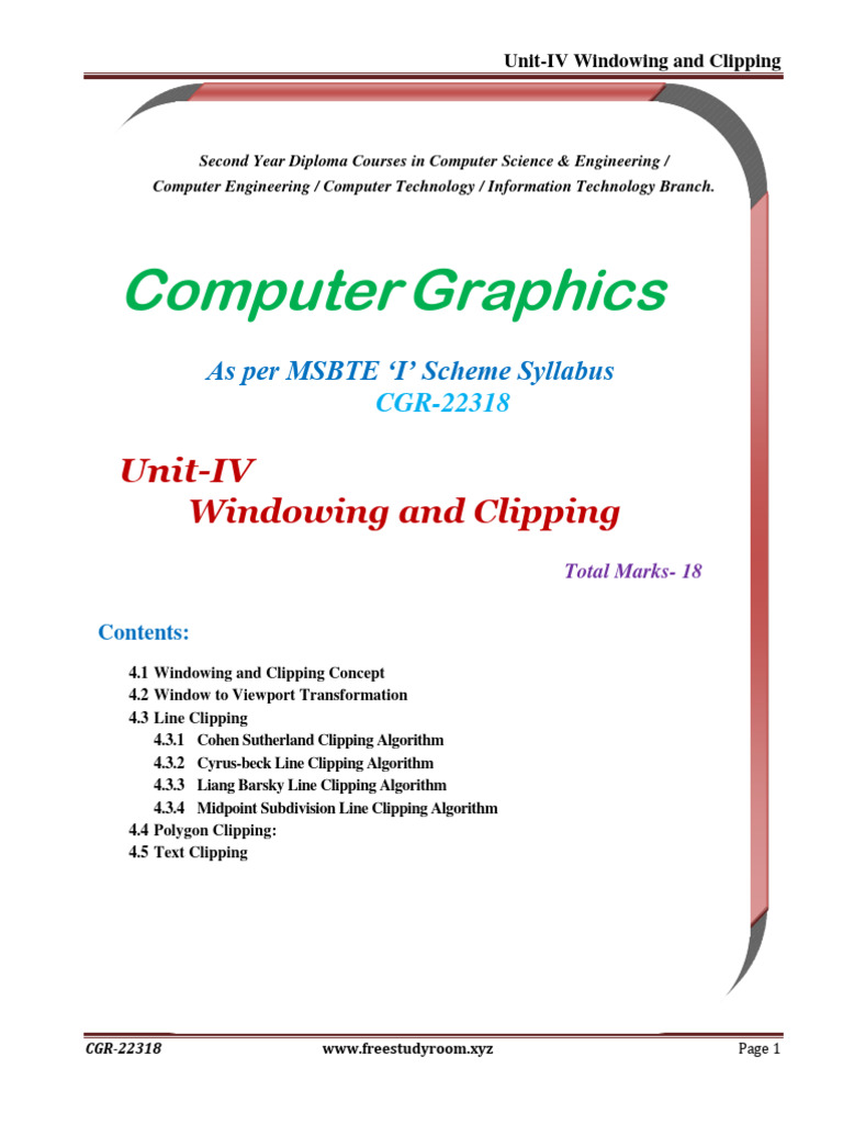 CGR-Unit-IV-Windowing-and-Clipping | PDF