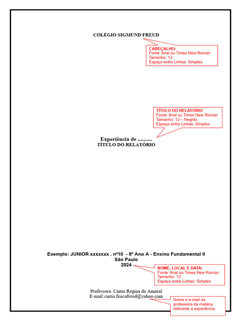 Modelo de Relatório ABNT - 2024 | PDF | Lição