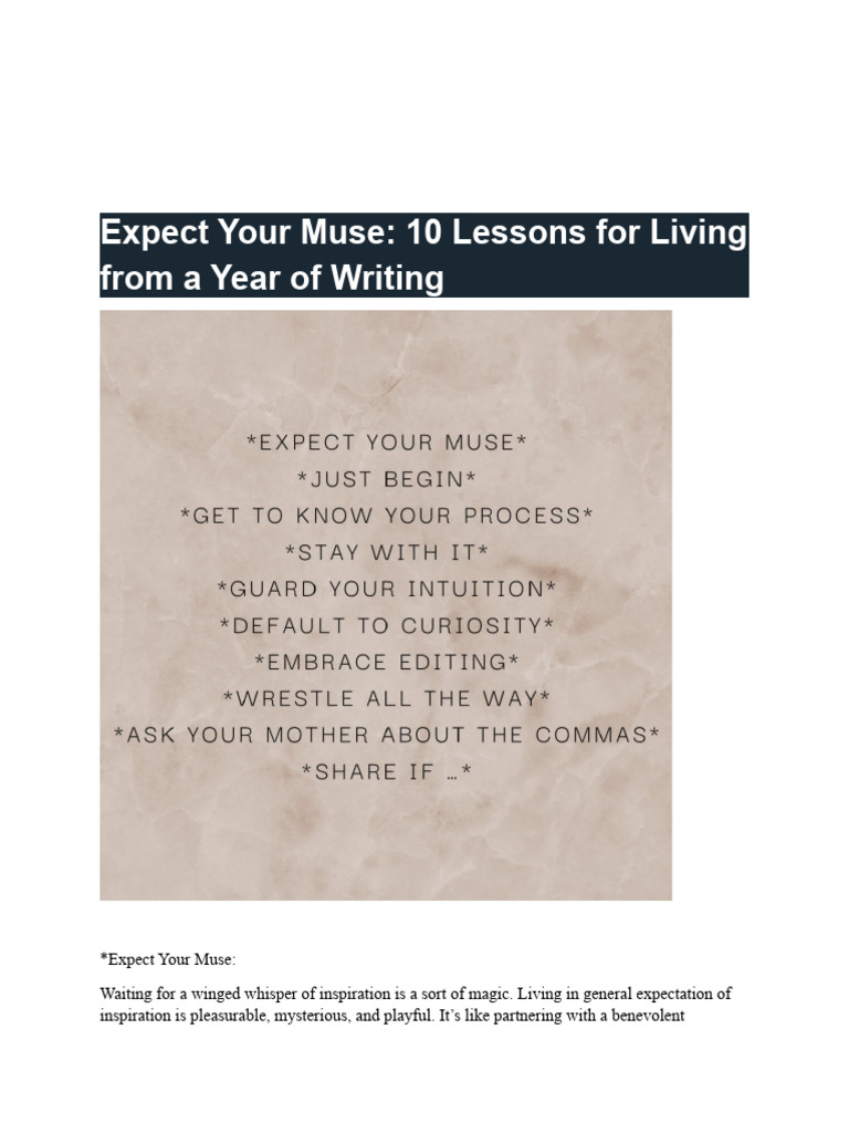 Expect Your Muse | PDF