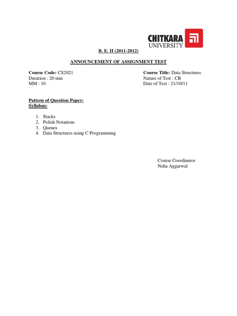 6629.announcement of Assignment Test | PDF | Computer Programming ...