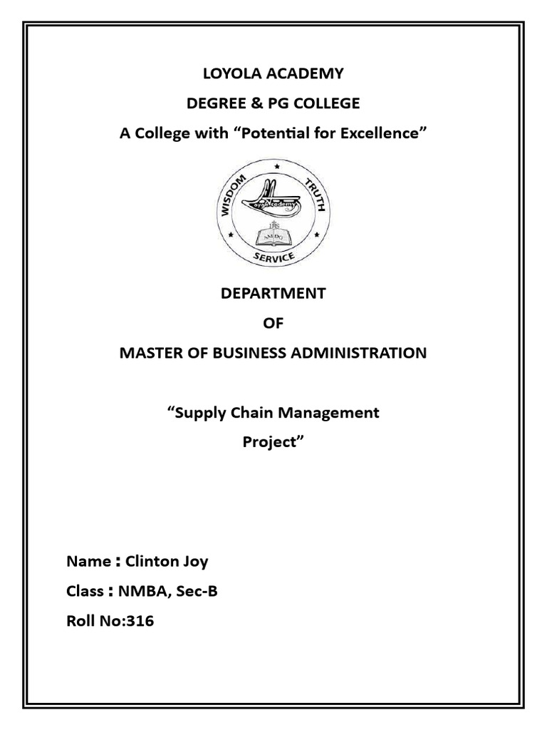 SCM Project | Download Free PDF | Supply Chain | Supply Chain Management