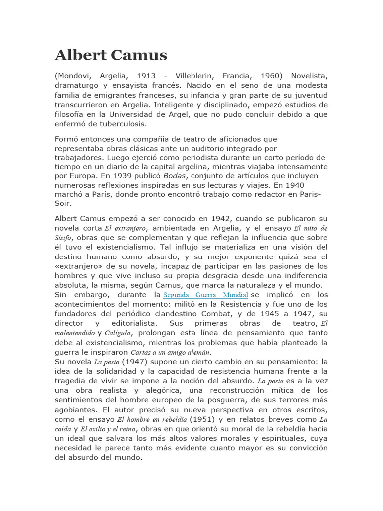 alberto camus | PDF | Albert Camus