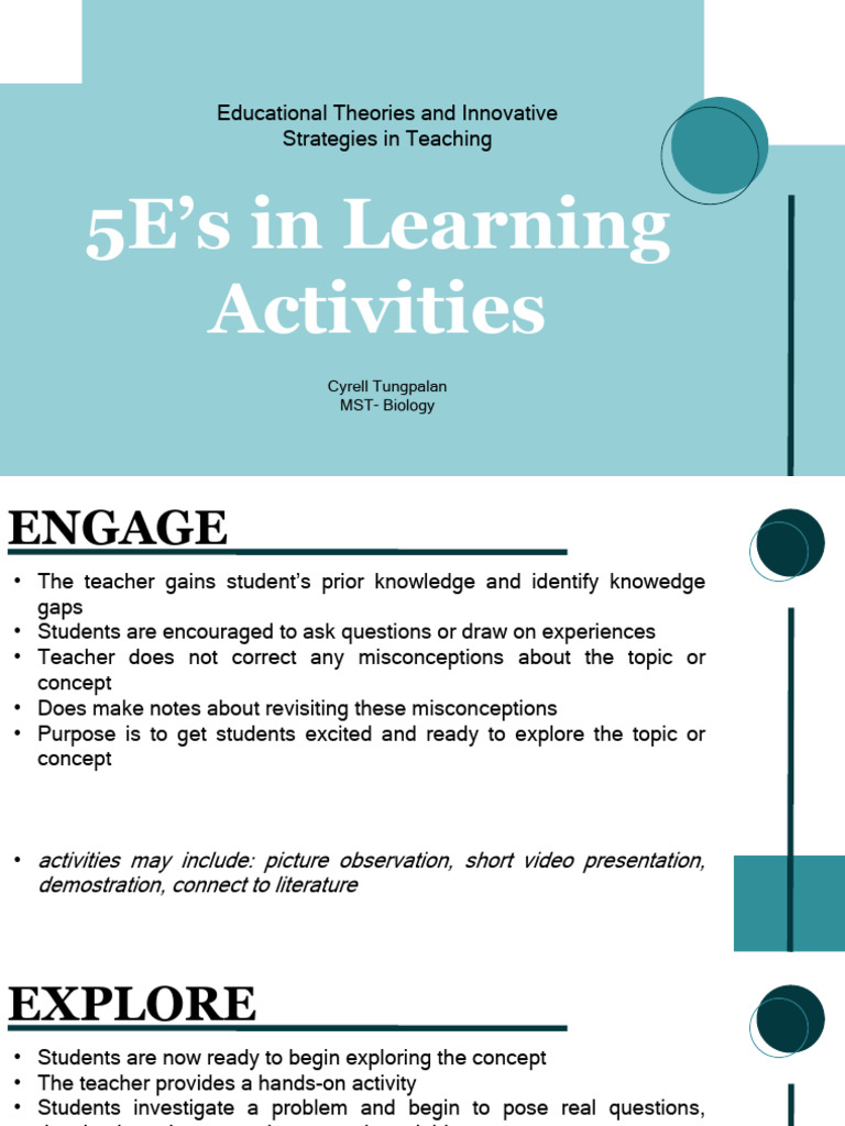 5E Learning Model in Education Strategies | PDF | Knowledge | Teachers