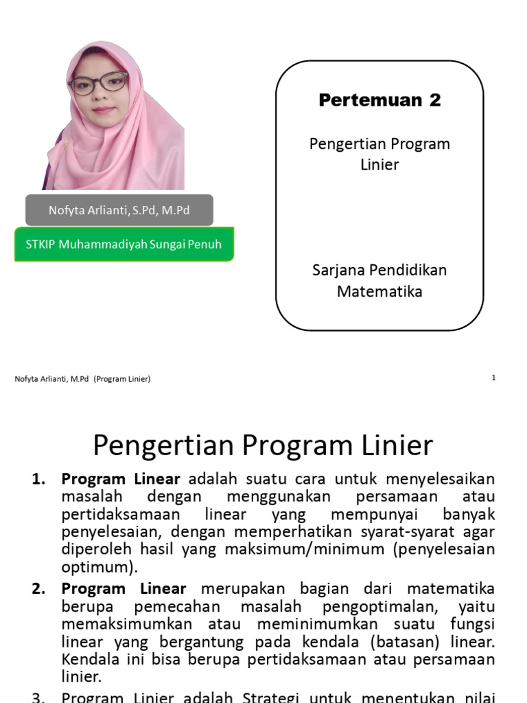 Materi Program Linier 2023 | PDF | Bisnis | Metode & Bahan Ajar