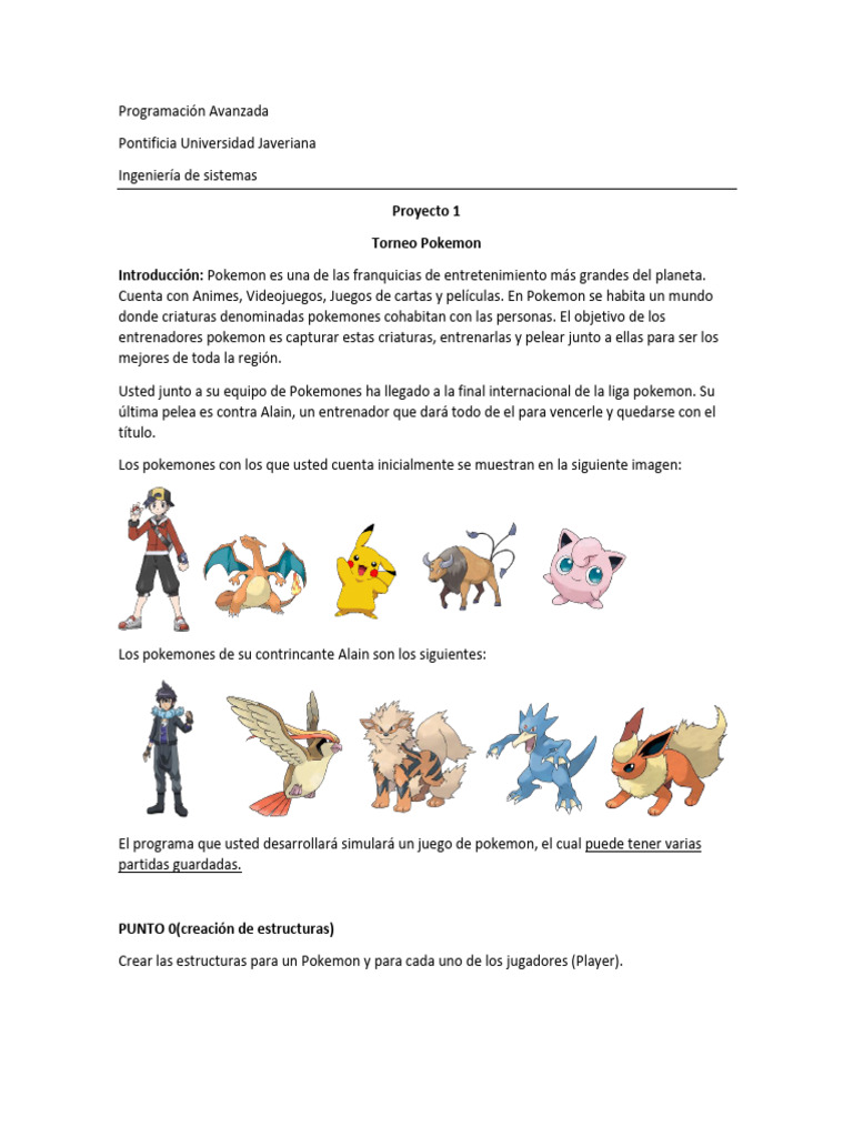 Proyecto 1. Batalla Pokemon V2.0 | PDF | C ++ | Programación de ...