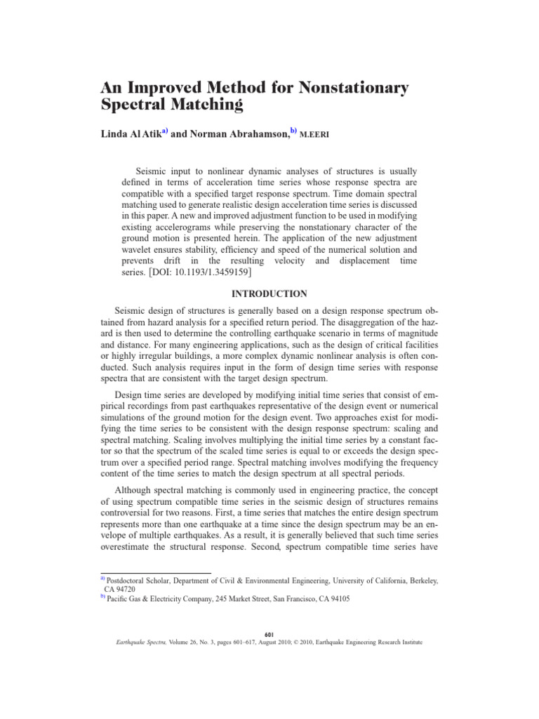 spectrum matching | PDF | Spectral Density | Time Series