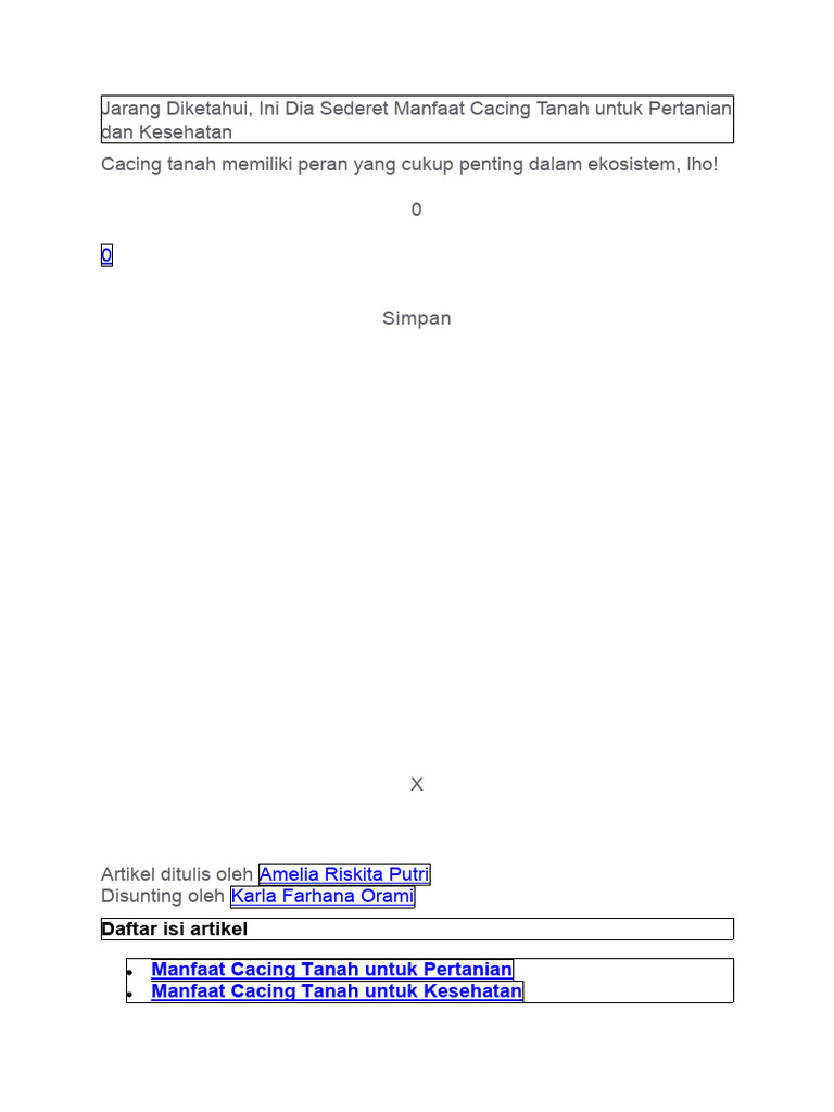 Manfaat Cacing | PDF