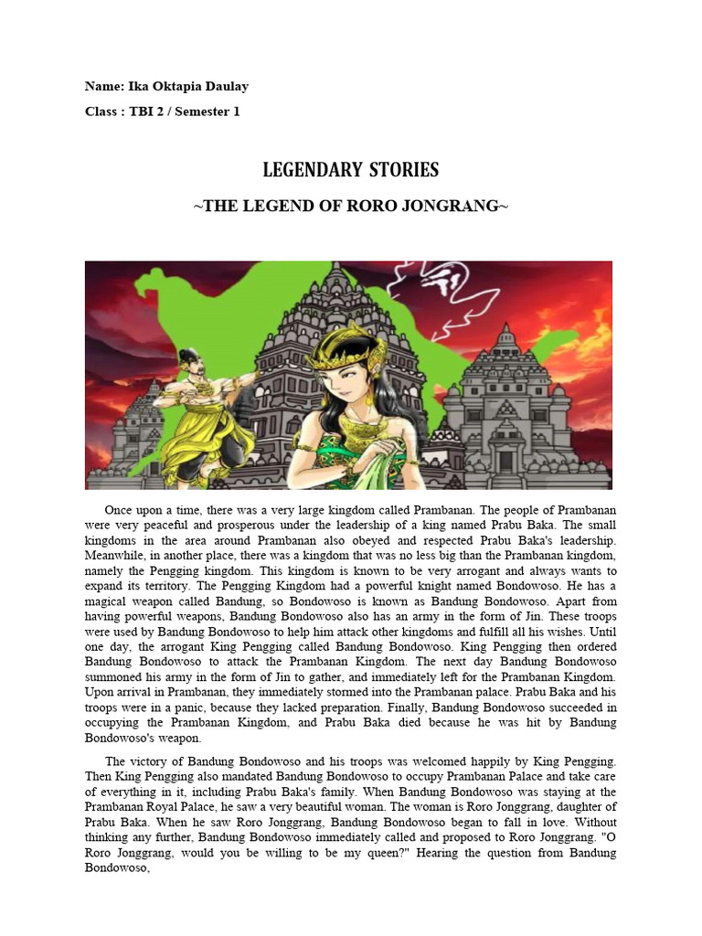 LEGENDARY STORIES RORO JONGRANG | PDF