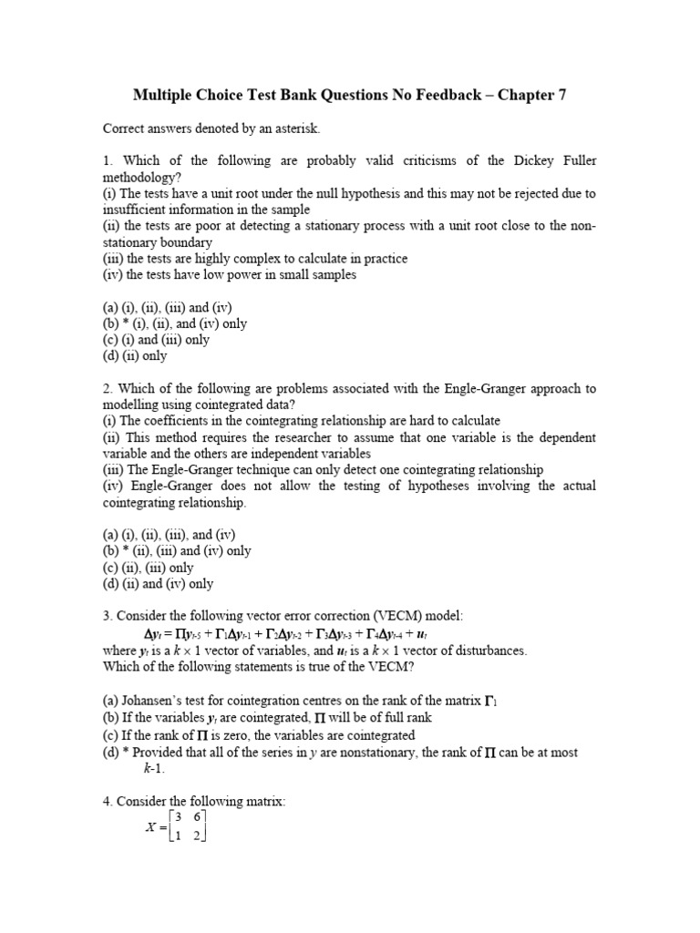 Test bank questions Chapter 7 | PDF | Hypothesis | Statistical Analysis