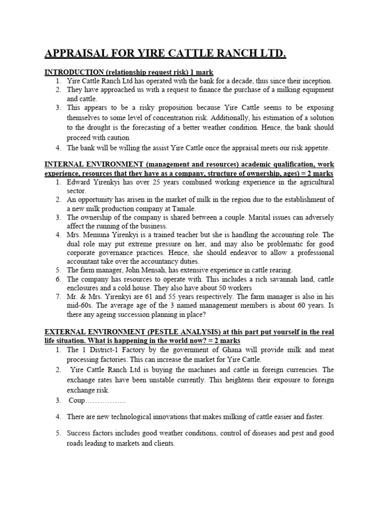 Appraisal For Yire Cattle Ranch LTD | PDF | Cash Flow Statement ...