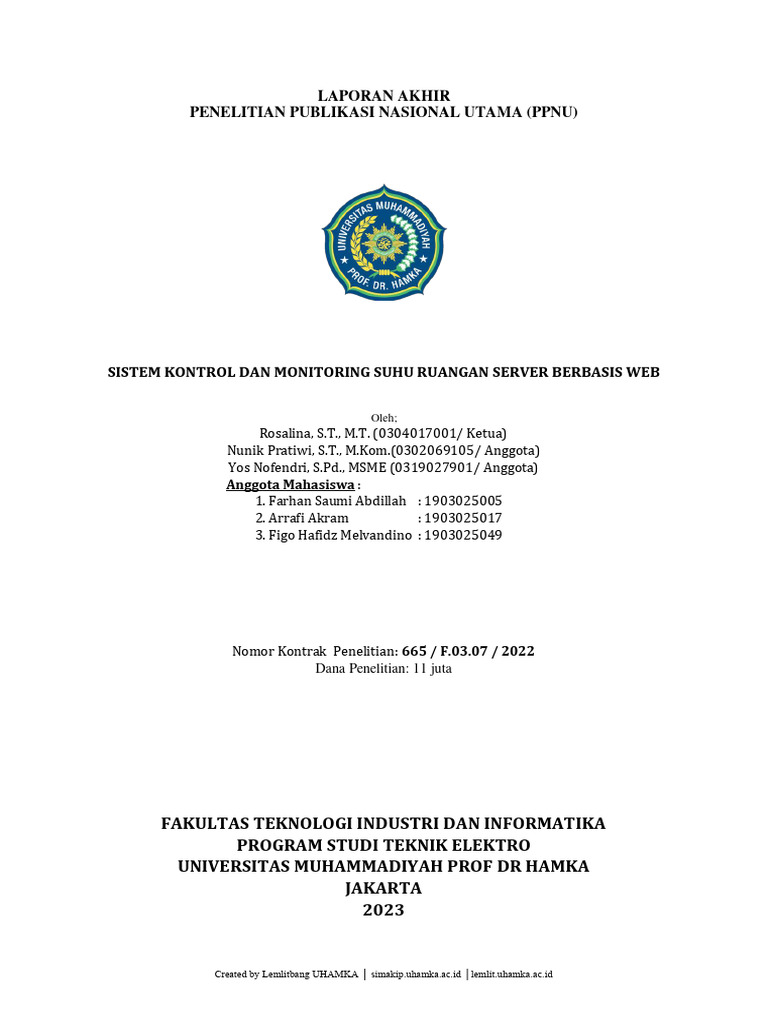 Laporan Akhir Monitoring Suhu Ruangan Server Oke | PDF