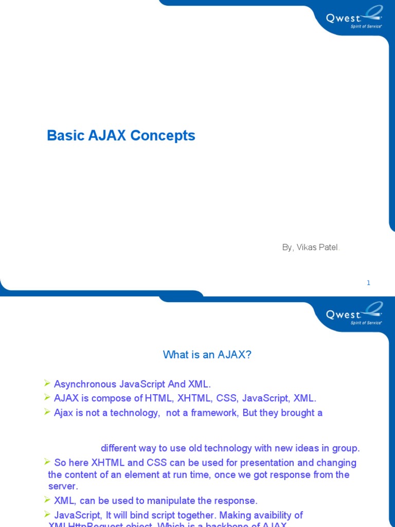 Basic Ajax Concepts Pdf Ajax Programming Hypertext 