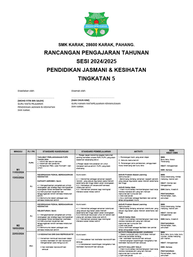 5.0 RPT PJPK T5 2024 | PDF