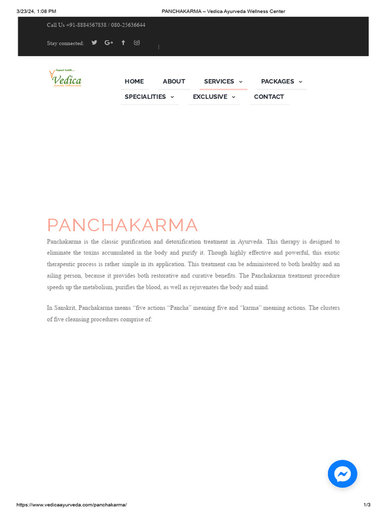 Panchakarma: Detox Therapy at Vedica | PDF | Ayurveda | Vomiting