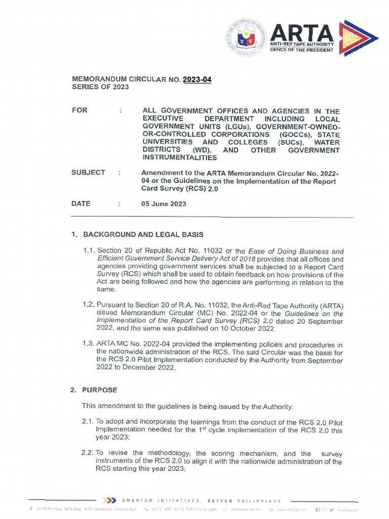 ARTA RCS 2.0 Guidelines Update | PDF | Technology & Engineering