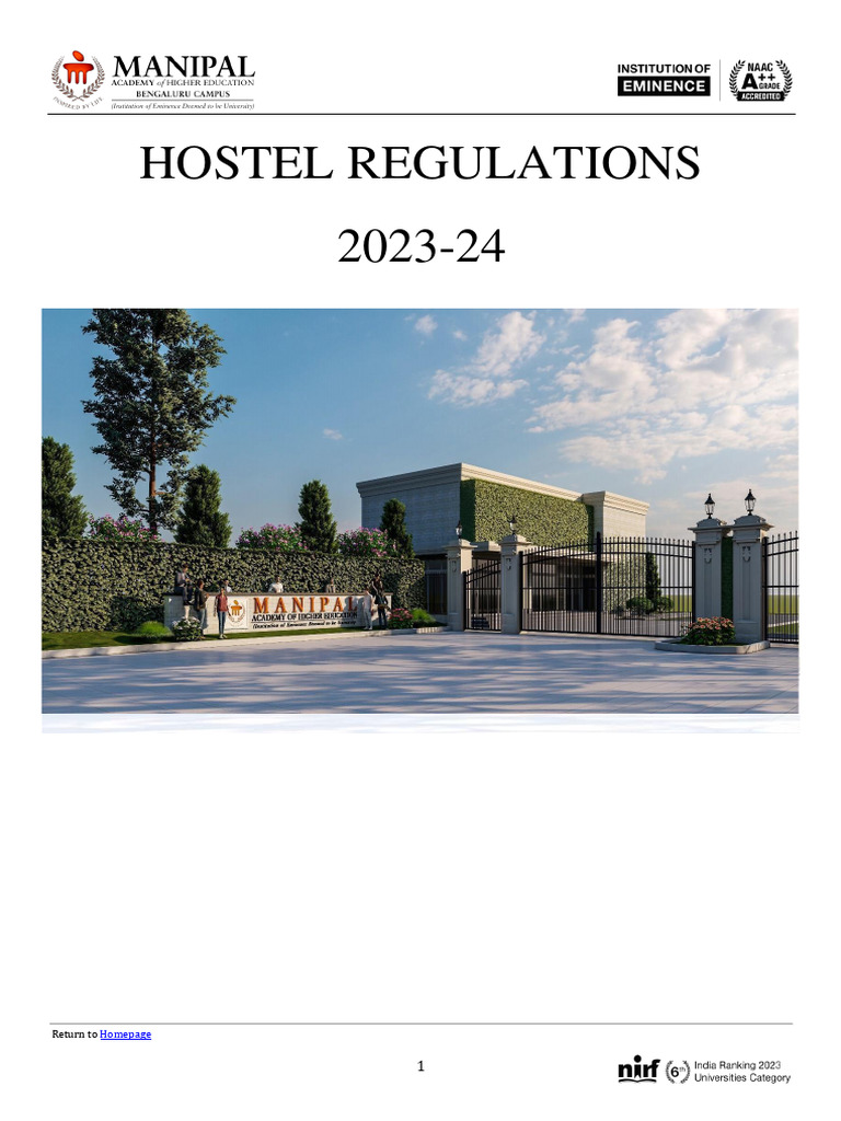Hostel Rules & Regulations | PDF | Hospital | Substance Abuse