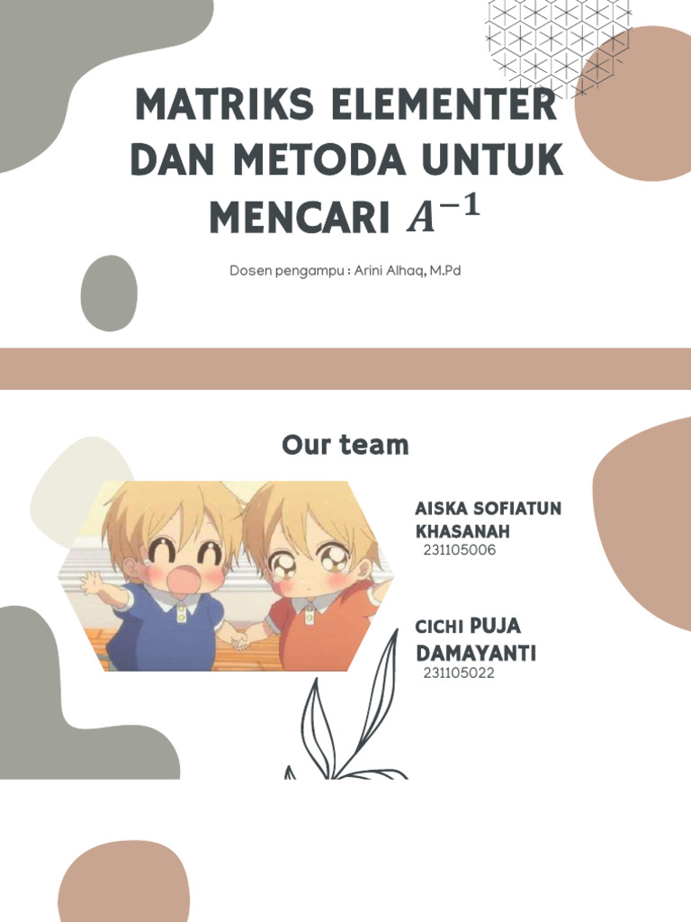 Matriks Elementer Dan Metoda Untuk Mencari ? ( ?) | PDF