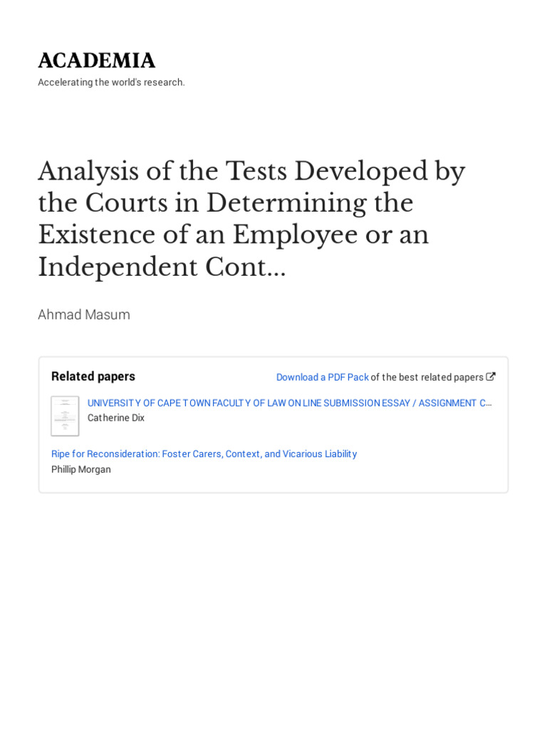 Analysis of The Tests Developed by The Courts-With-Cover-Page-V2 | PDF ...