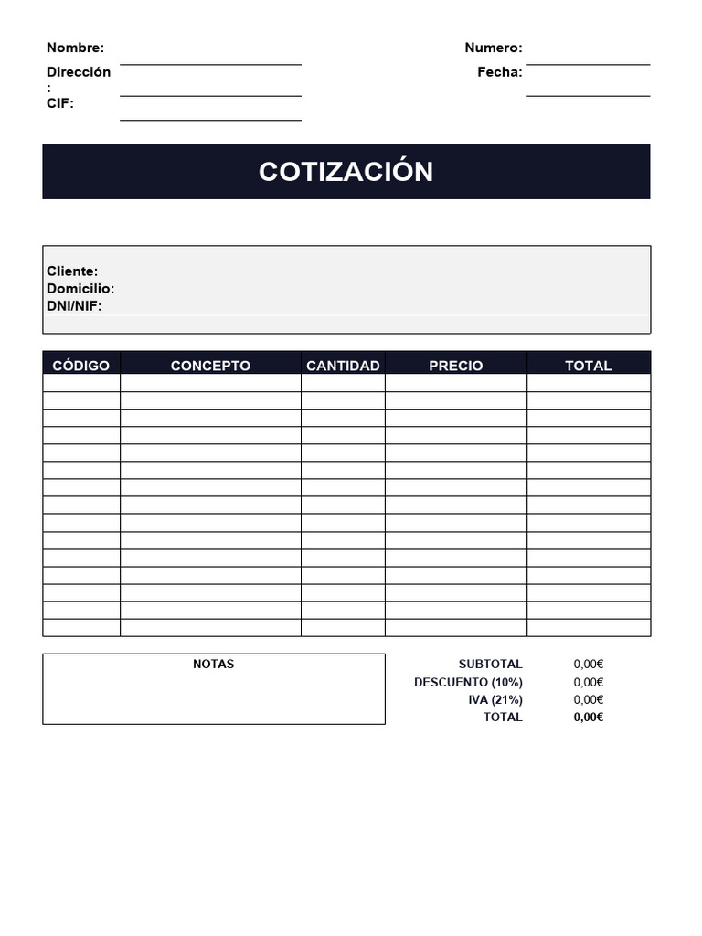 Ejemplos de Cotizaciones en Word | PDF