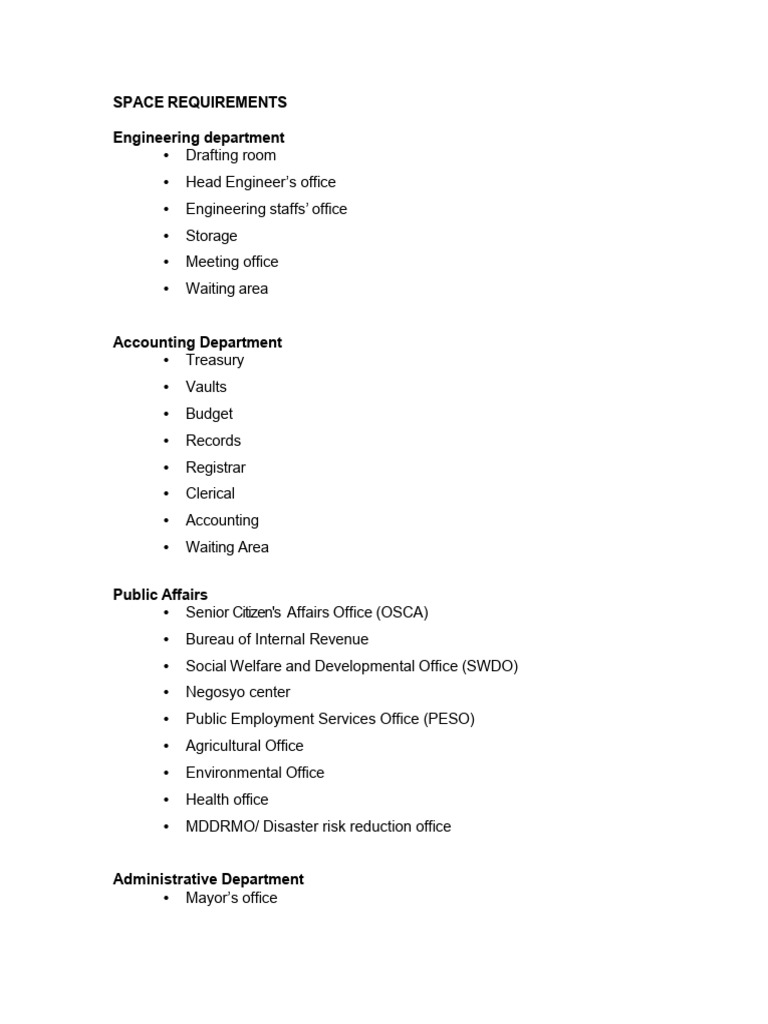 Space Requirements | PDF