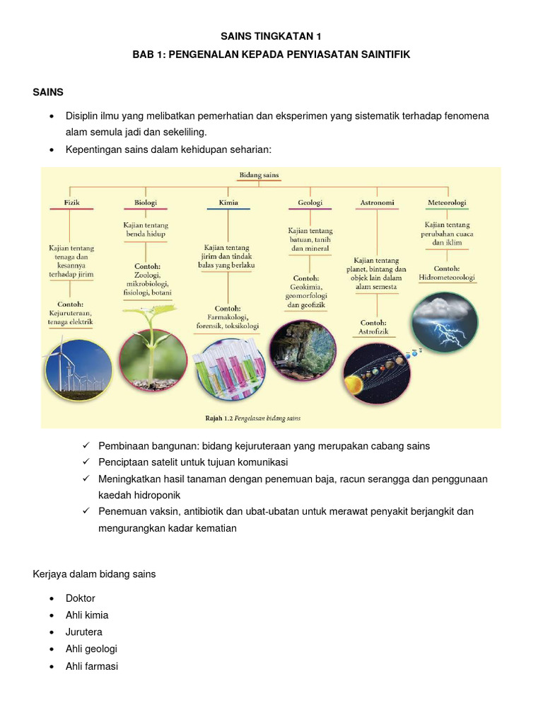 Nota Sains Ting 1 KSSM Baru | PDF