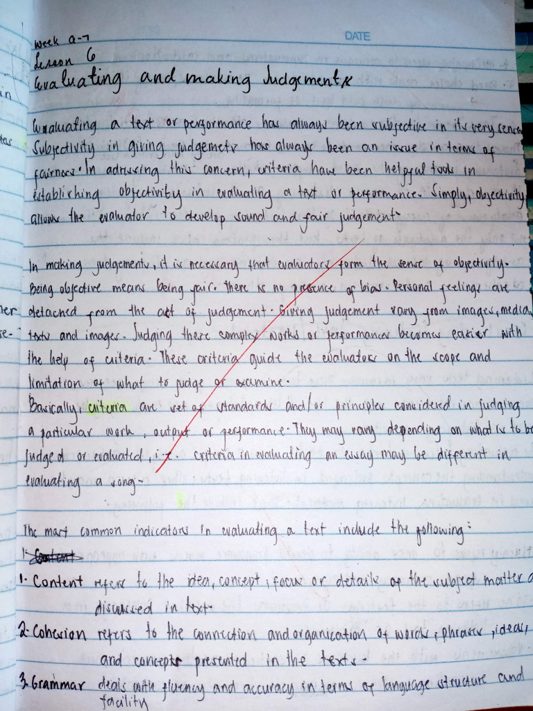 English 10 3rd Quarter Lesson 6 Note Evaluating and Making Judgements | PDF