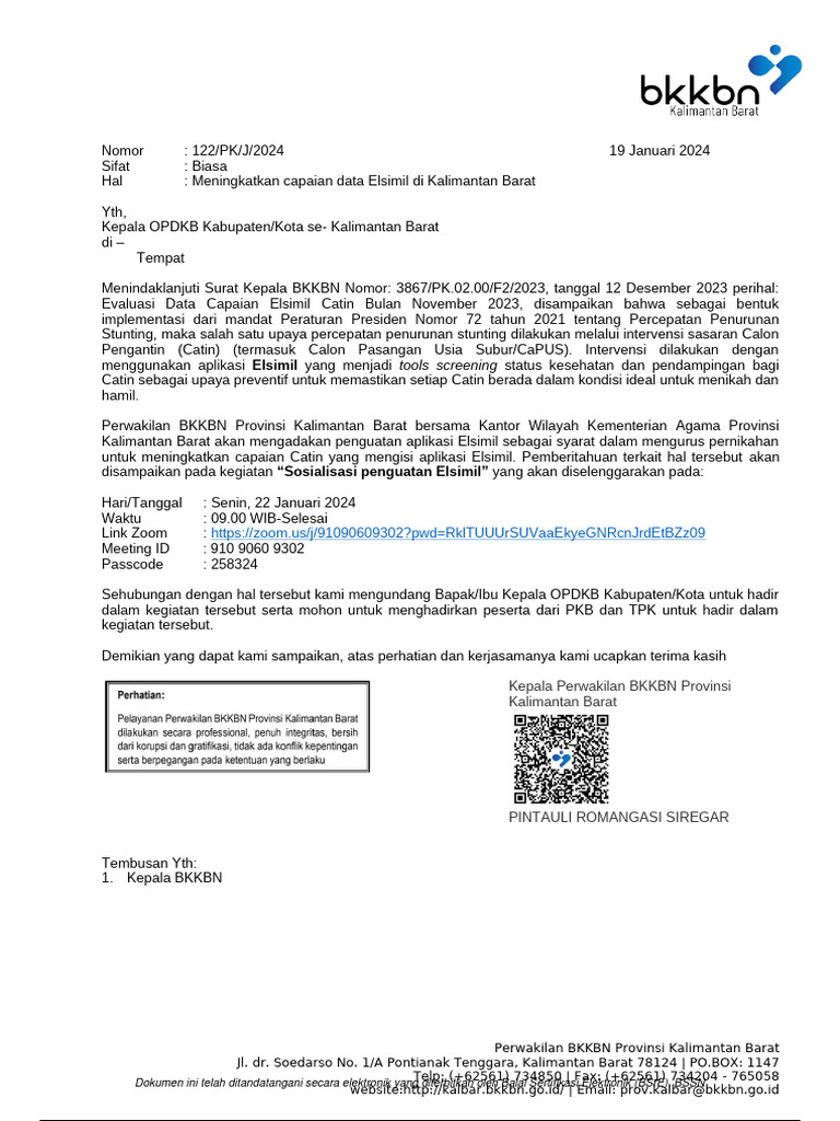 Surat OPDKB-Penguatan Aplikasi Elsimil | PDF | Bisnis | Pengelolaan ...