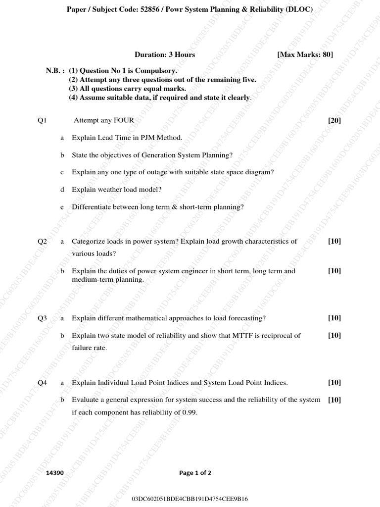 Power System Planning and Reliability | PDF