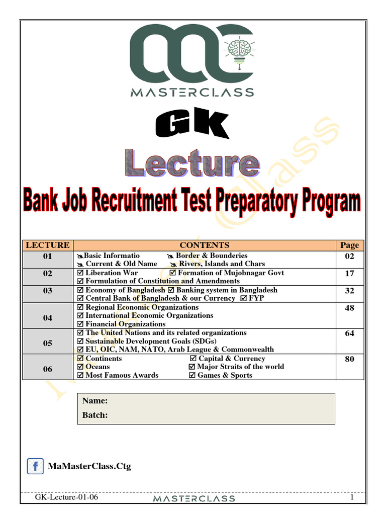 GK Lecture # 01 To 06 Print Version | PDF | Bengal | Bangladesh GK Lecture # 01 To 06 Print Version | PDF | Bengal | Bangladesh