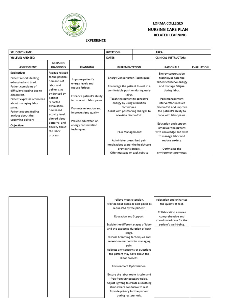 NCP FORM With FDAR | Download Free PDF | Childbirth | Patient