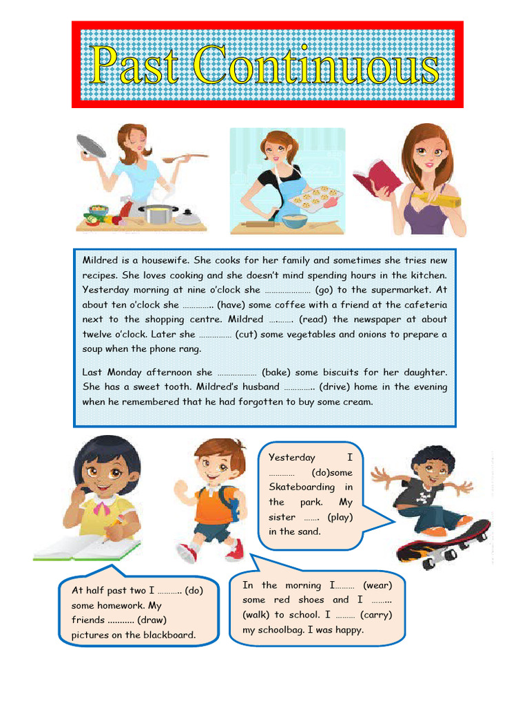 Past Continuous Worksheet | PDF