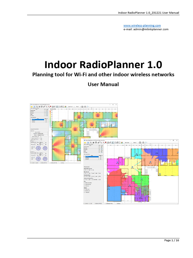 Indoor RadioPlanner 1.0 - 231221 - User Manual | PDF | Antenna (Radio) | Window (Computing)