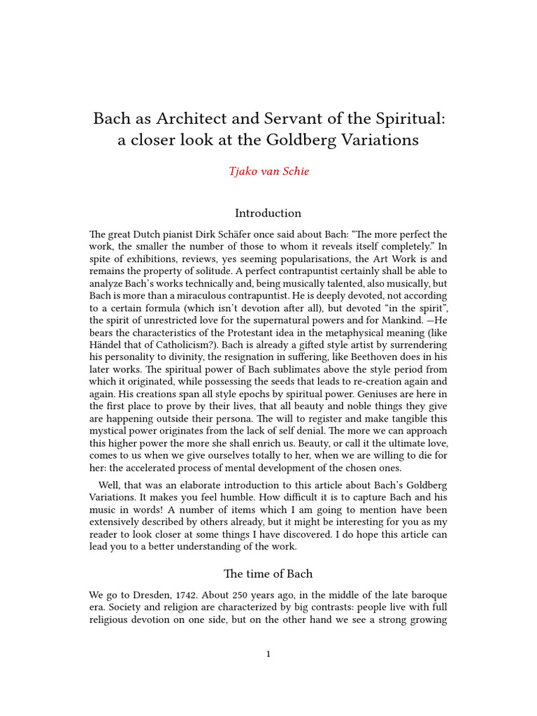 Bach Architect | PDF | Variation (Music) | Infinity