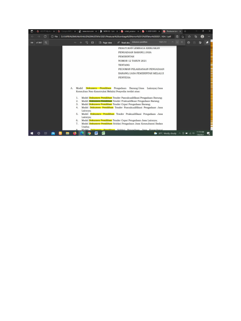 Model Dokumen Pemilihan | PDF