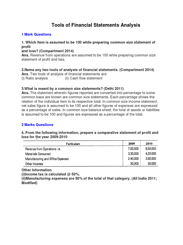 financial statements analysis | PDF | Income Statement | Expense