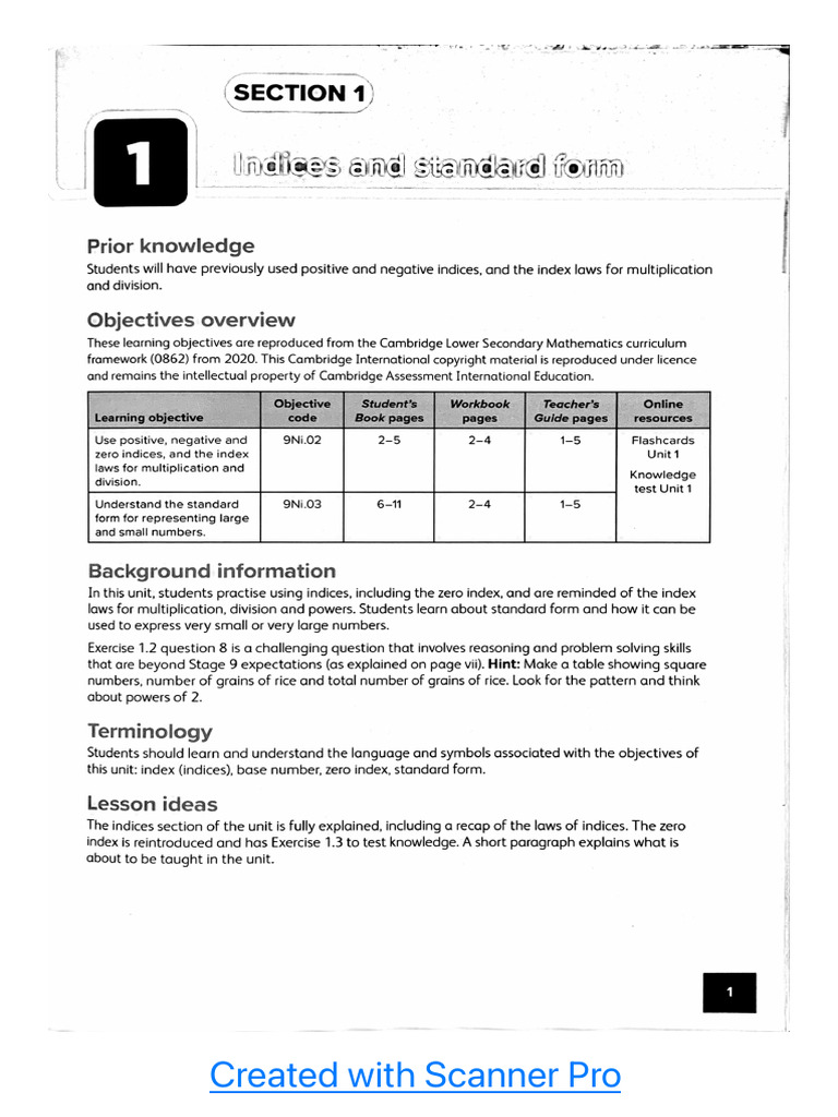 Indices and Standard Form | PDF | Planets In Astrology