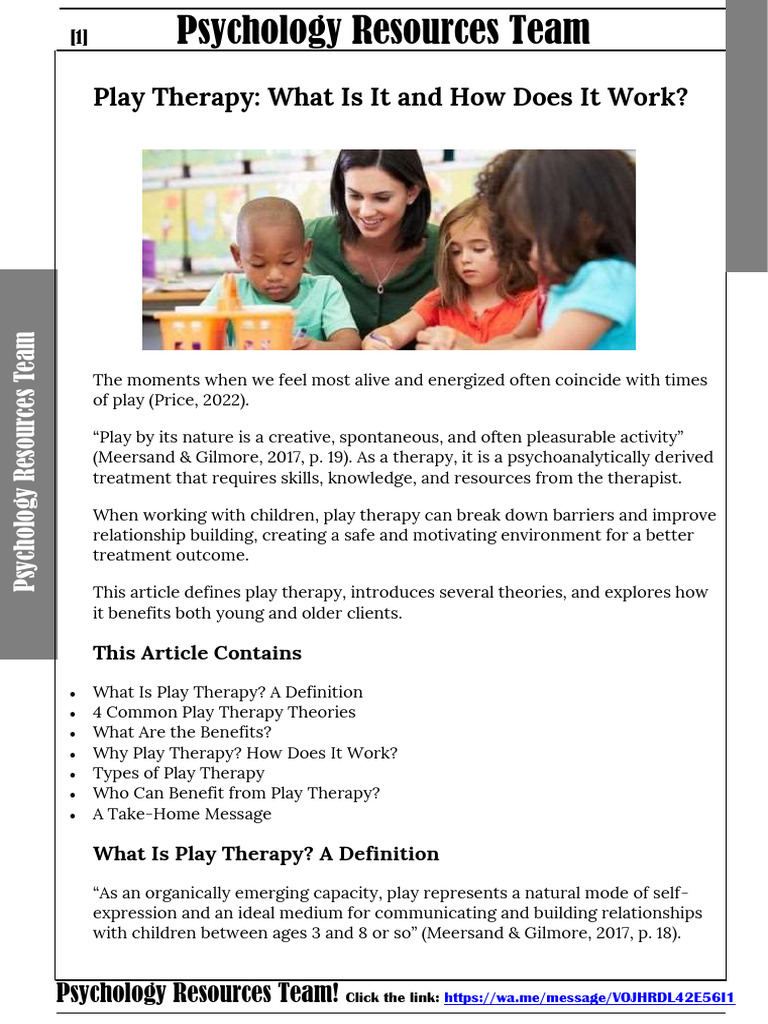 Play Therapy What Is It and How Does It Work | PDF | Play Therapy ...