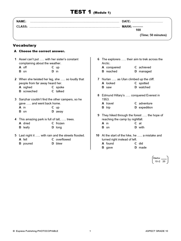 Aspect gr10 Test 1 | PDF