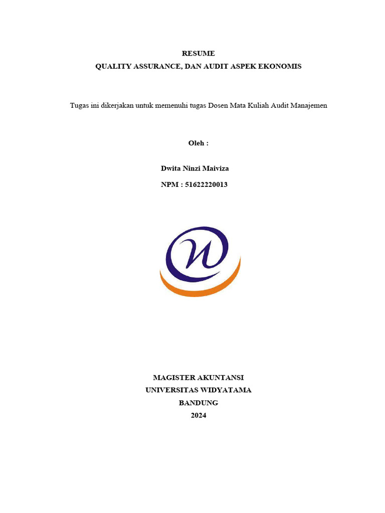 Tugas 2 - Dwita Ninzi Maiviza - 51622220013 - Audit Manajemen | PDF ...
