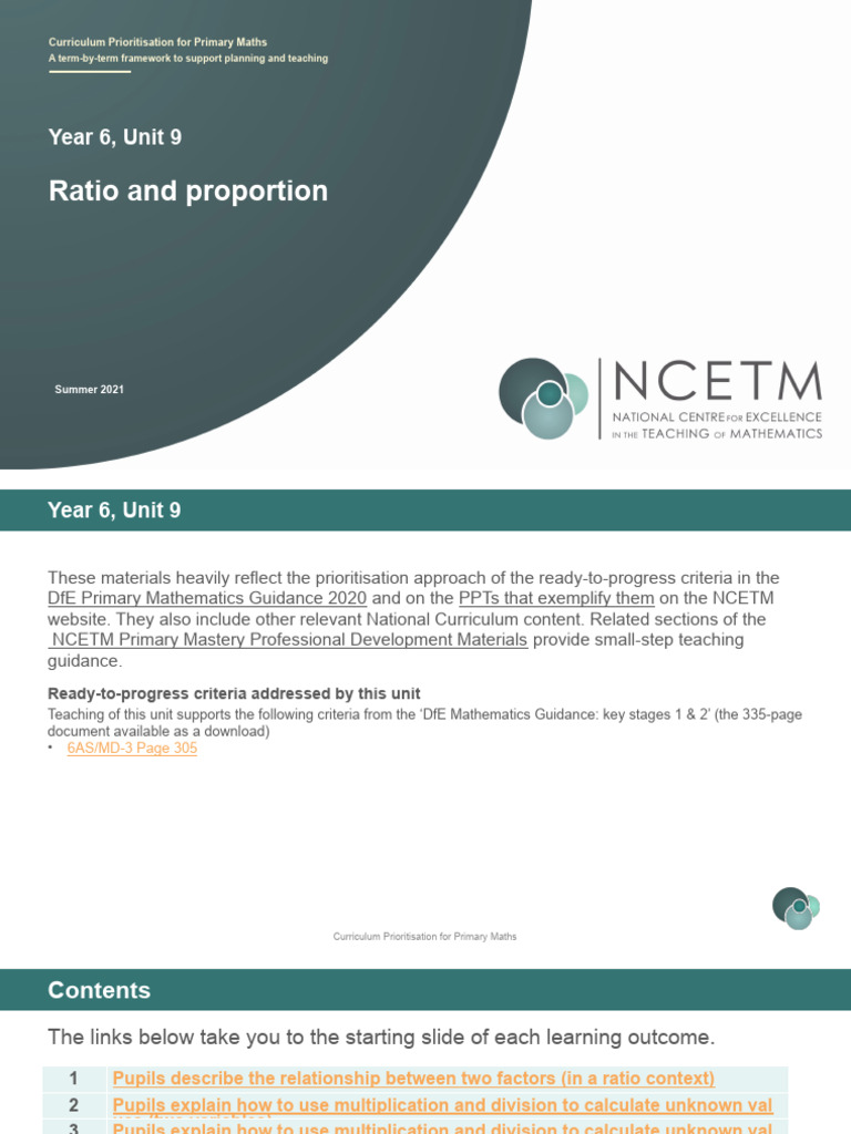 Year 6-Ratio & Proportion | PDF