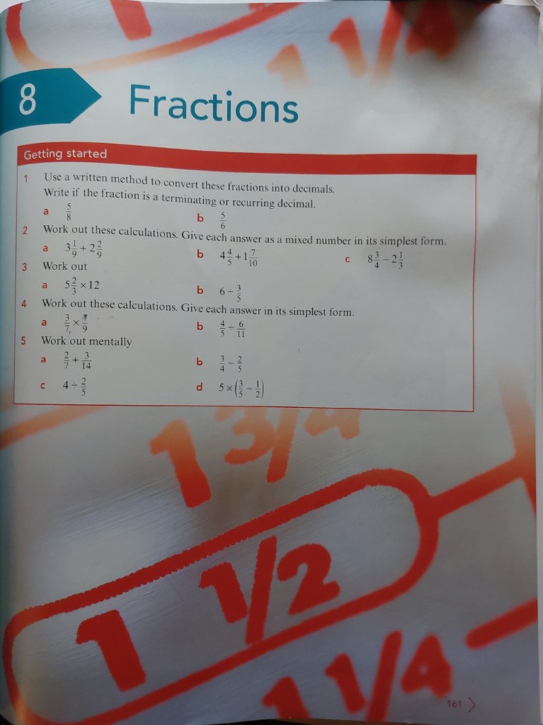 Fractions Math Textbook | PDF