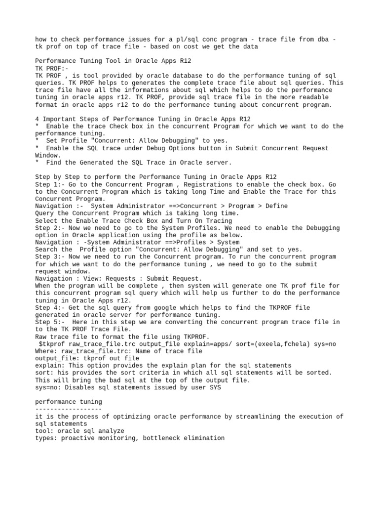Performance Issues - Conc Program | PDF Performance Issues - Conc Program | PDF