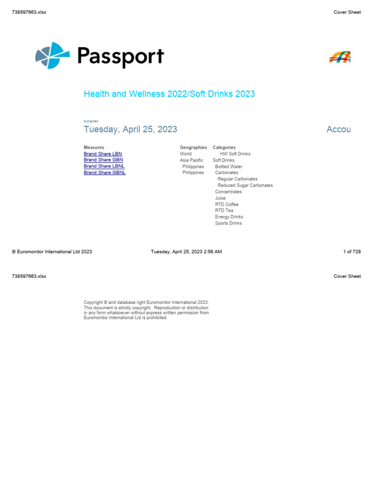 Beverages Dataset By Brand Pdf Pepsi Co The Coca Cola Company