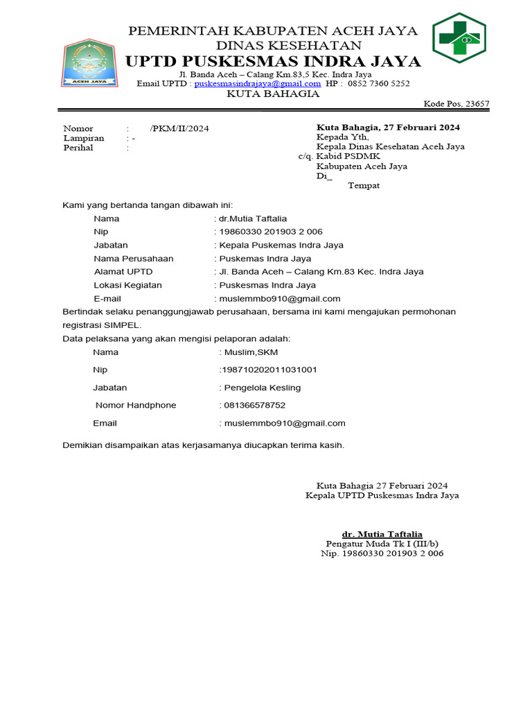 Formulir Registrasi Simpel | PDF