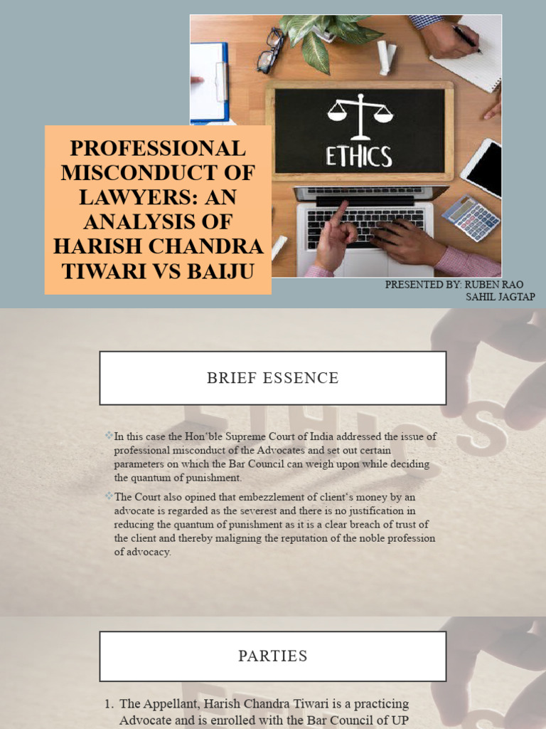 Professional Ethics Case Analysis Pdf Advocate Supreme Court Of India