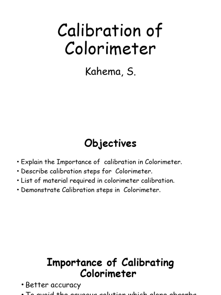 Calibration of Calorimeter | Download Free PDF | Calibration | Absorbance