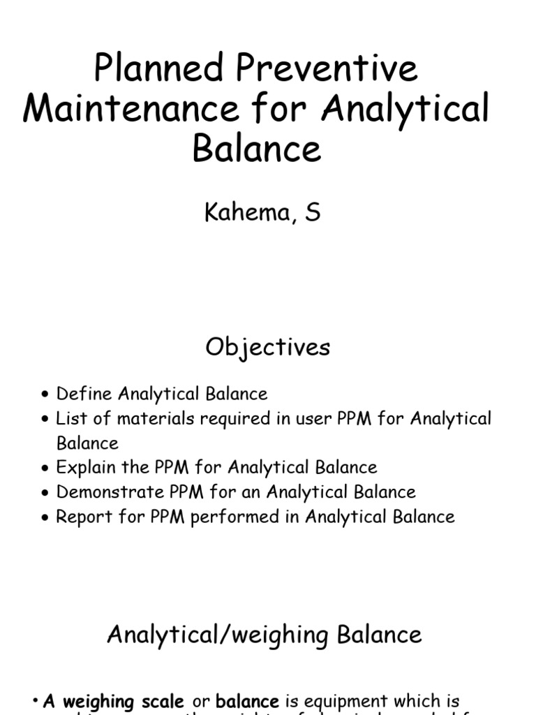 PPM of Analytical, Weighing Balance | PDF | Weighing Scale | Weight